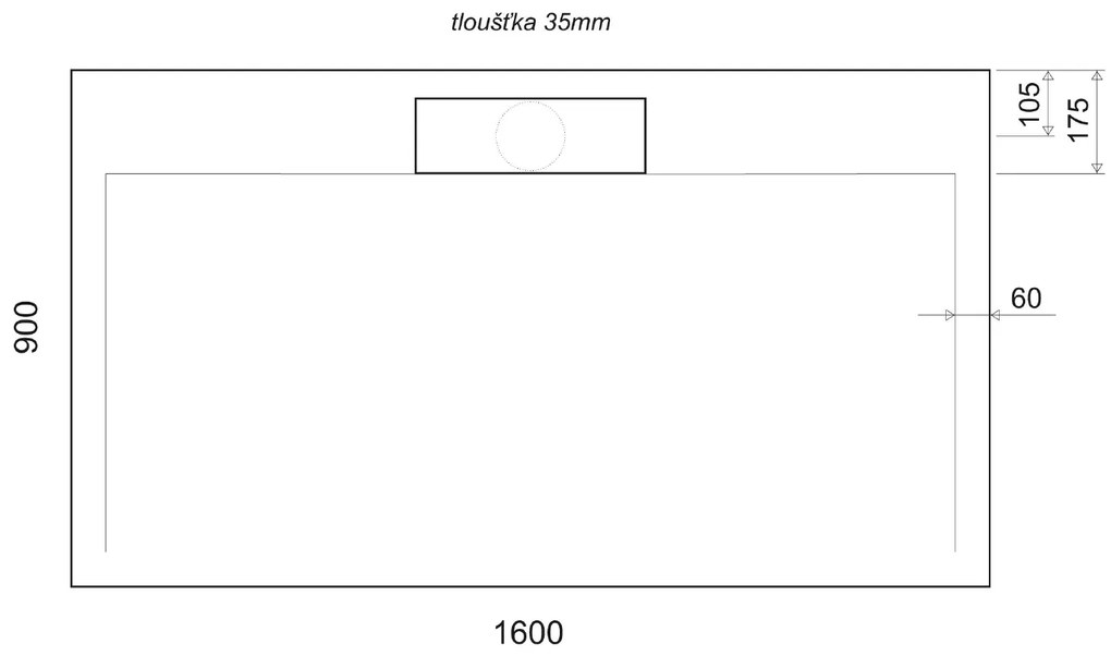 GELCO - IRENA sprchová vanička z litého mramoru, obdélník 160x90x3,5cm, HI16090