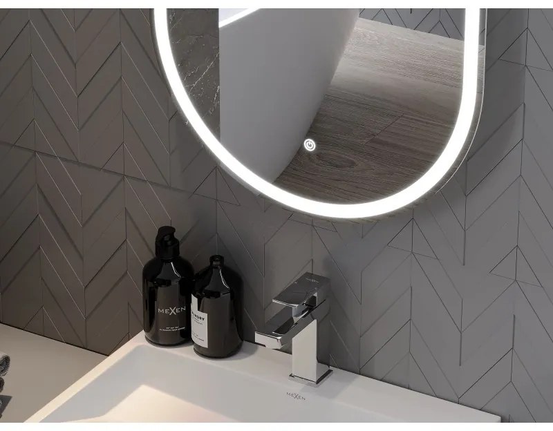 Mexen Bono podsvícené koupelnové zrcadlo 45 x 120 cm, LED 6000K, ventilátor - 9816-045-120-611-00
