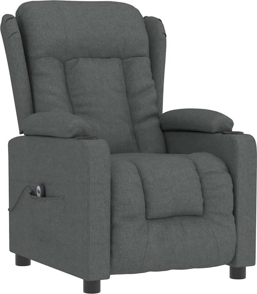 Elektrické polohovací křeslo tmavě šedé textil 3098778