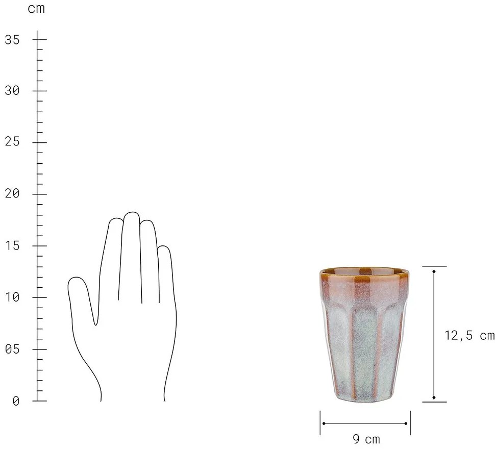 BERGAMO Hrnek Latte macchiato 330 ml - šedohnědá