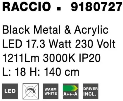 LED stojací lampa Raccio 85 černé