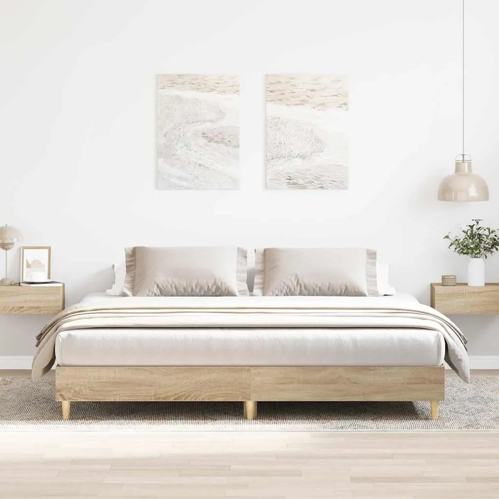 Rám postele bez matrace dub sonoma 160x200 cm kompozitní dřevo 3329032