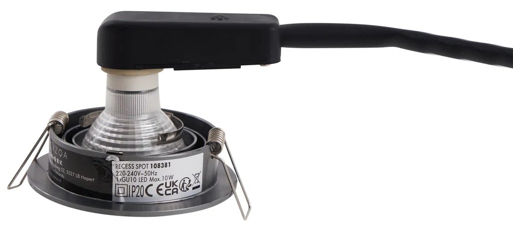 Moderní zapuštěné bodové svítidlo antracitově šedé GU10 50 mm kulaté otočné - Chuck