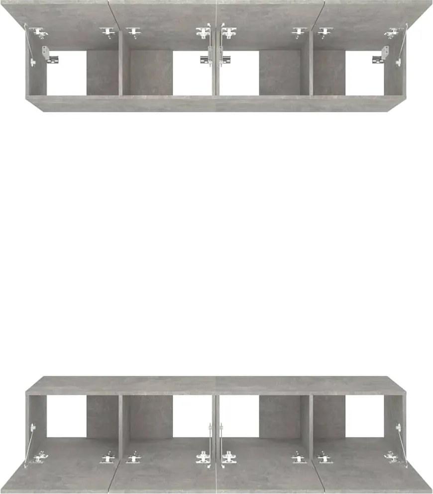TV skříňky 4 ks betonově šedé 80 x 30 x 30 cm kompozitní dřevo 3114185