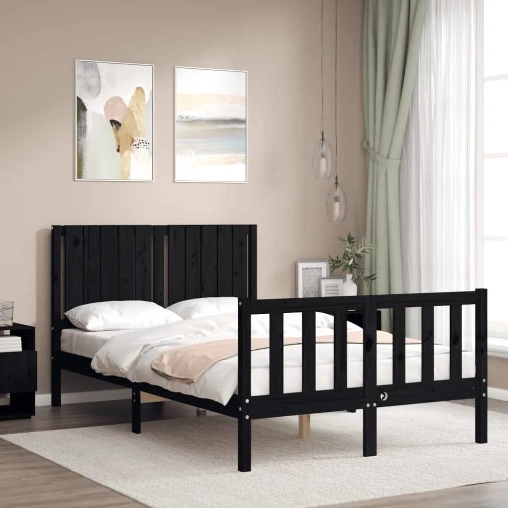 vidaXL Rám postele s čelem 120 x 200 cm masivní dřevo [3192945] Barva: Bílá