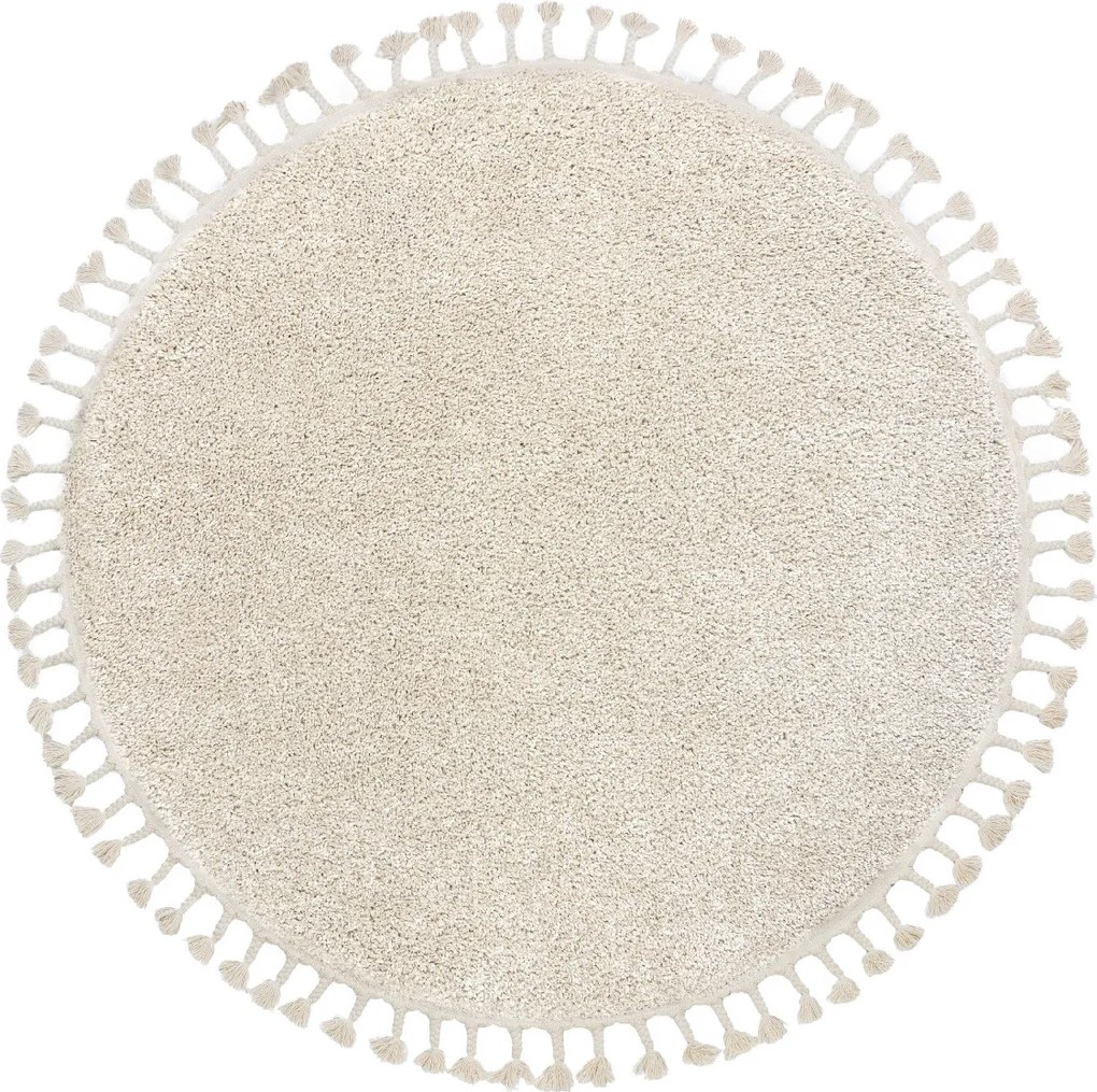 Kusový koberec Berber 9000 cream kruh, 160x160 (priemer) kruh, biela, obývacia izba, Dywany Łuszczów