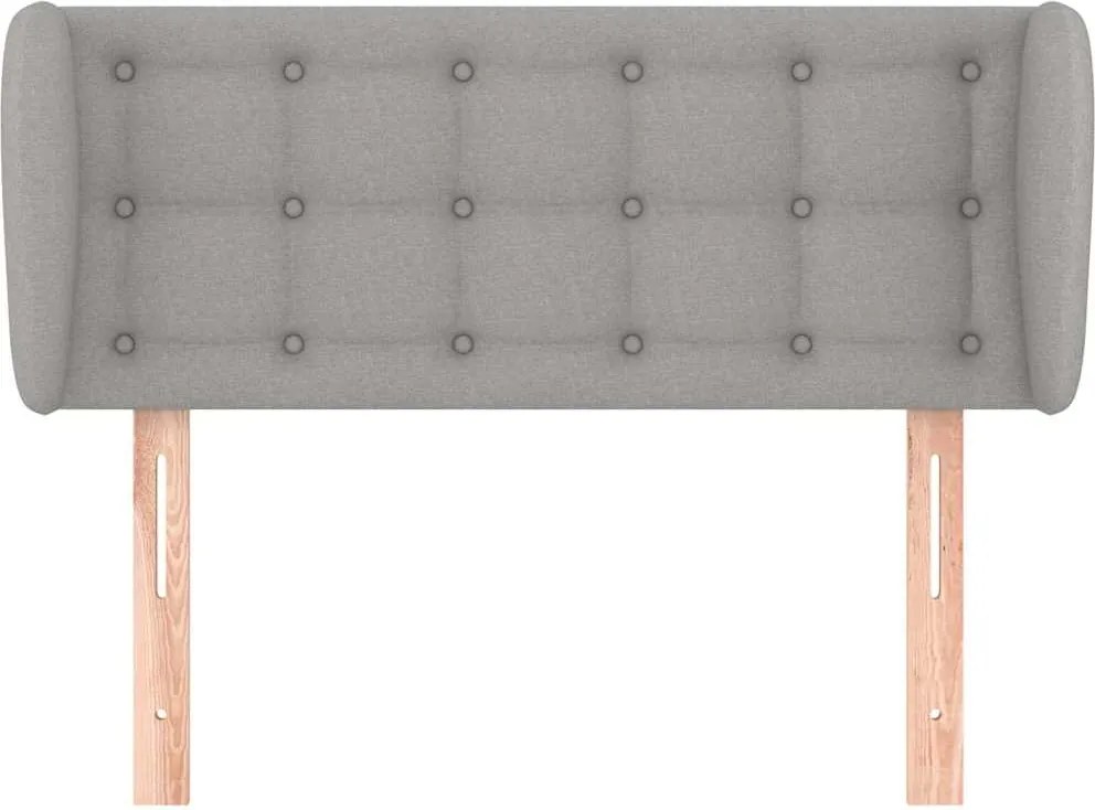 Čelo postele typu ušák světle šedé 83x23x78/88 cm textil 3117552