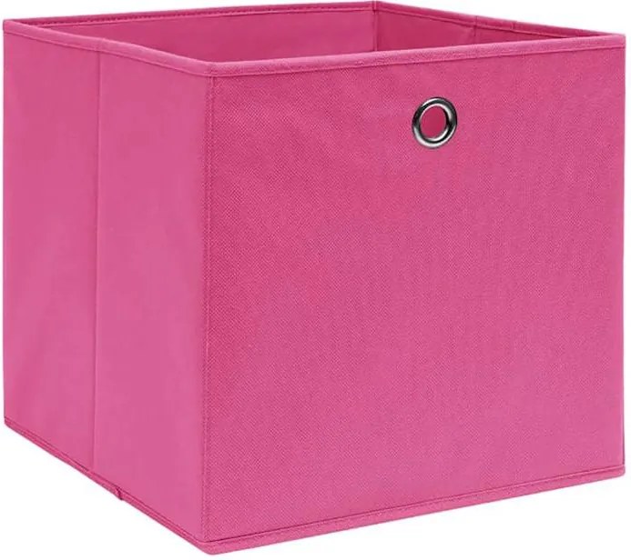 Úložné boxy 4 ks netkaná textilie 28 x 28 x 28 cm růžové 325203