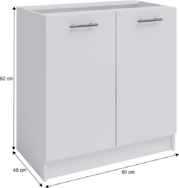 Tempo Kondela Spodní kuchyňská skříňka FABIANA S-80, 2-dveřová, bílá