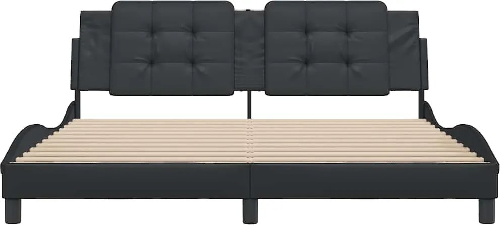 Rám postele bez matrace Zadar černý 180x200 cm umělá kůže 3208198