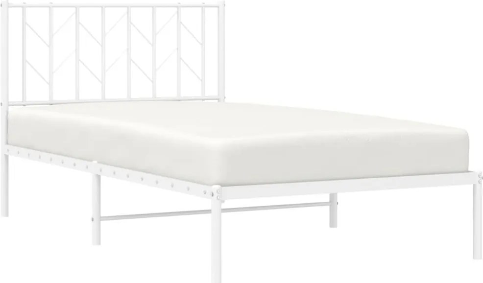vidaXL Kovový rám postele s čelem 100 x 190 cm [374480] Barva: Černá