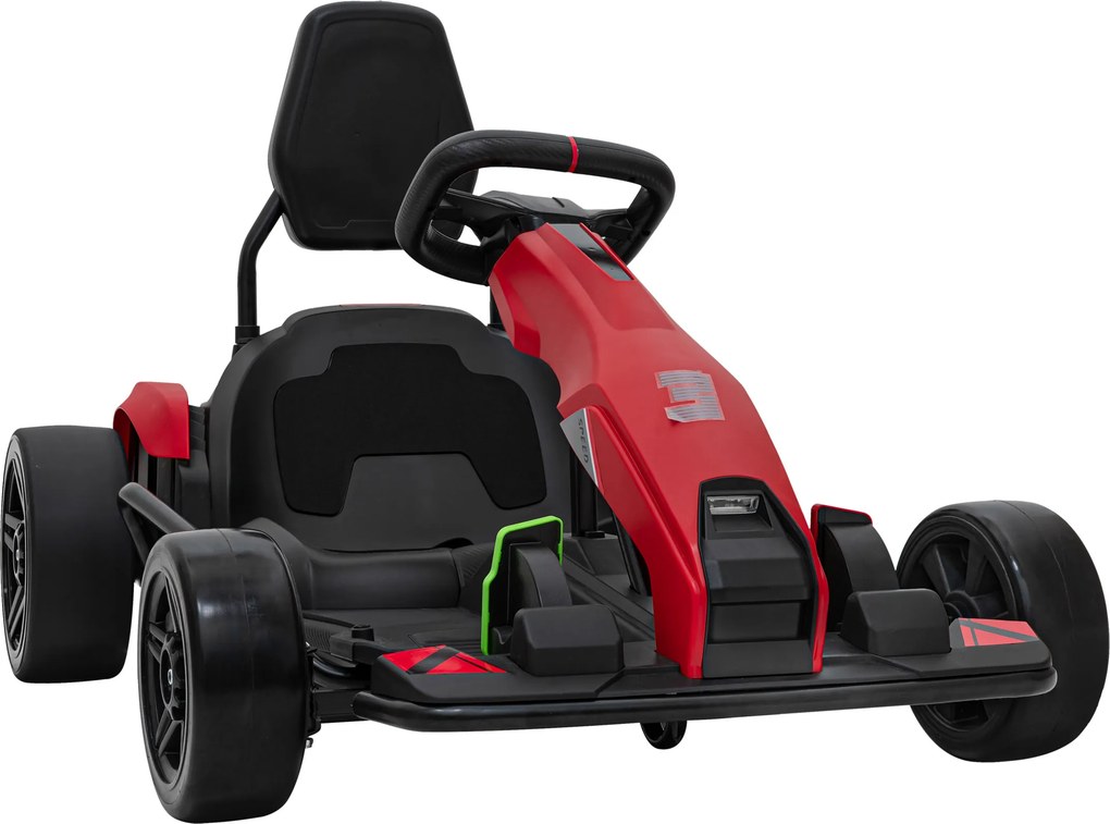 Ramiz Dětská motokára na baterie Fast 3 Drift červená + funkce driftu + motory 2x150W + LED rádio + pásy