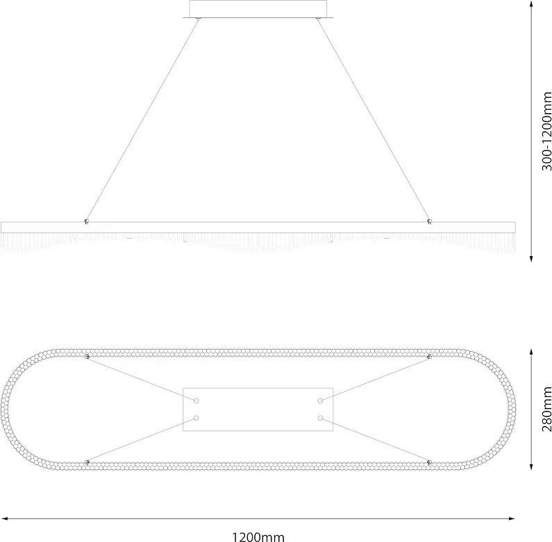 Závěsné LED svítidlo Preciosa, 1x LED 45w, 4000k, g
