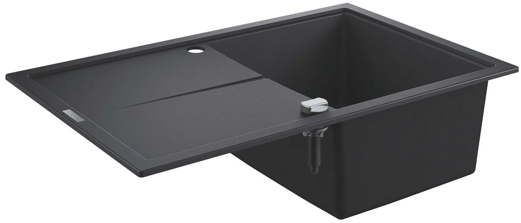 Grohe - Kompozitní dřez K400 s automatickým odtokem, 78x50 cm, granitová černá 31639AP0