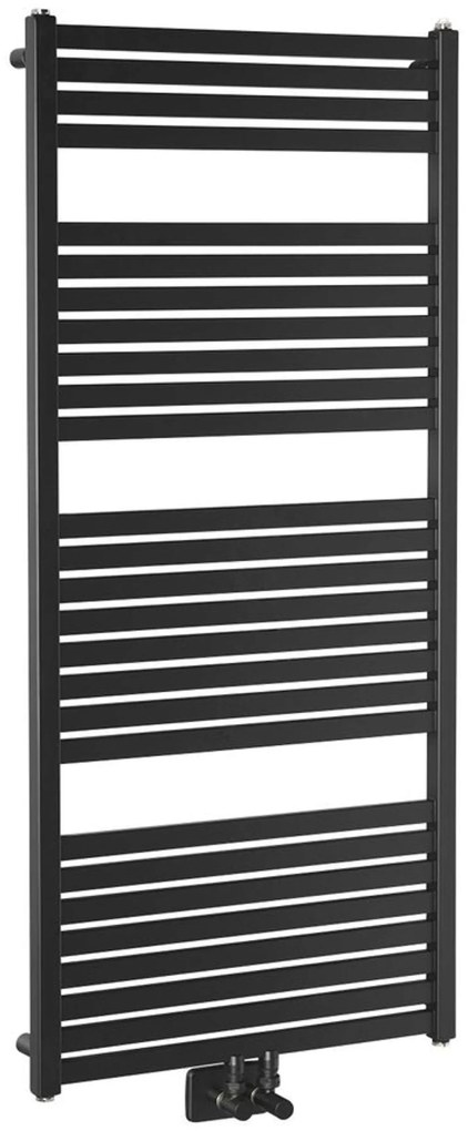 Aqualine - Topné těleso Tondi 60x133 cm, středové připojení, matná černá DT486T
