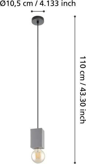Eglo 43597 - Lustr na lanku PRESTWICK 1xE27/40W/230V