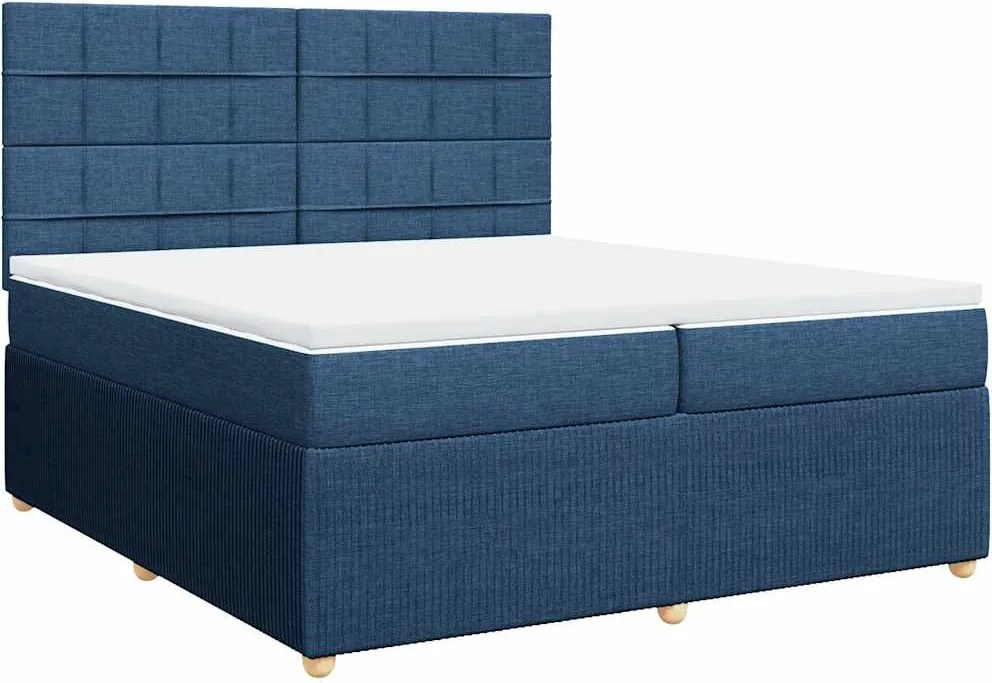 Box spring postel s matrací modrá 200x200 cm textil 3294469