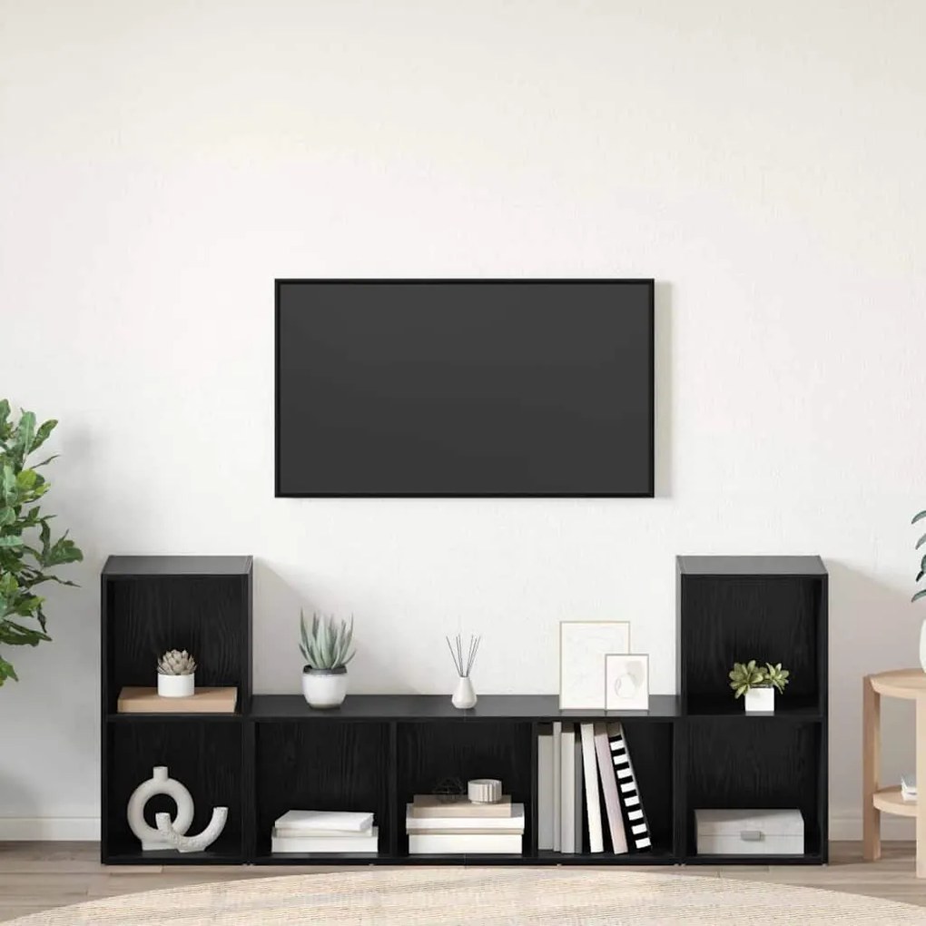 Sestava TV skříněk 3 ks Černá Kompozitní dřevo 3393253