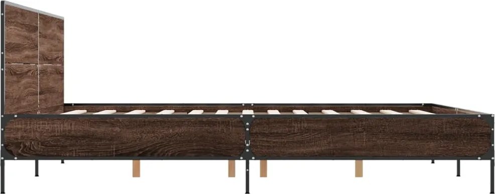 Rám postele hnědý dub 120 x 200 cm kompozitní dřevo a kov 3279996