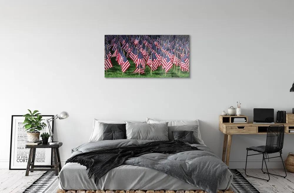 Obraz na skle Usa vlajky 120x60 cm