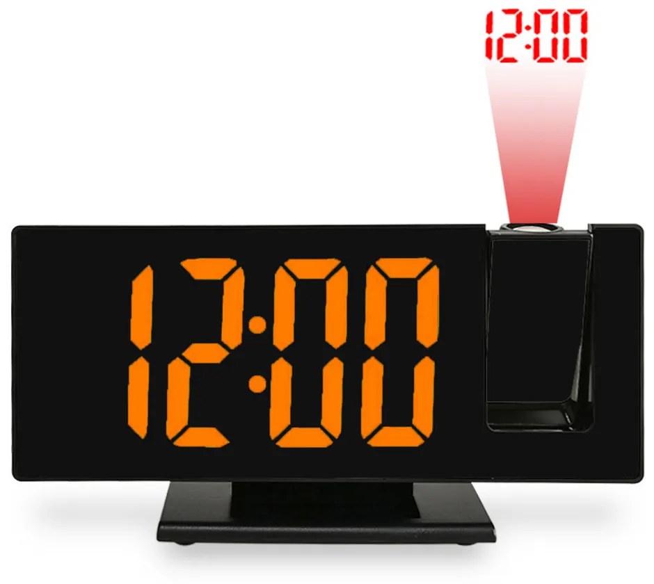 JVD Digitální budík do sítě se oranžovými LED svítícími čísly s projekcí na zeď JVD SB3618.2
