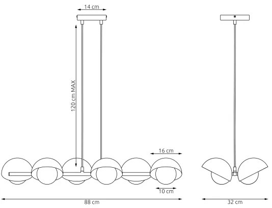 Lustr na lanku BOOM 6xG9/8W/230V bílá