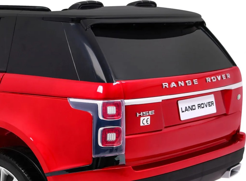 Ramiz Range Rover HSE lakované dětské auto pro 2 děti červené SUV + ovladač na dálkové ovládání + audio panel