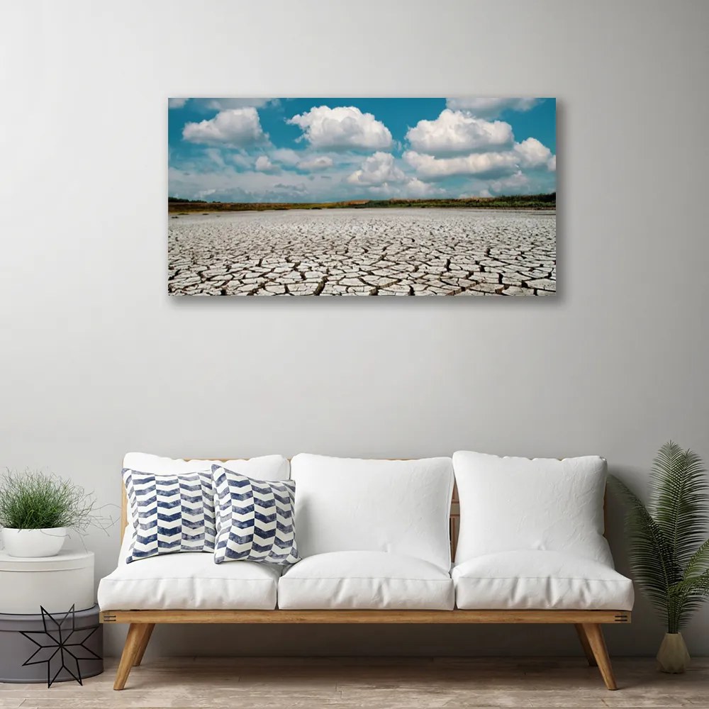 Obraz na plátně Vyschlá Řeka Krajina 125x50 cm