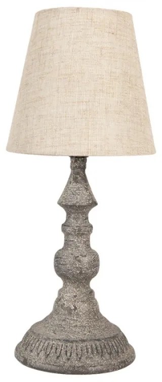 Šedá lampa s béžovým stínidlem – 14x32 cm
