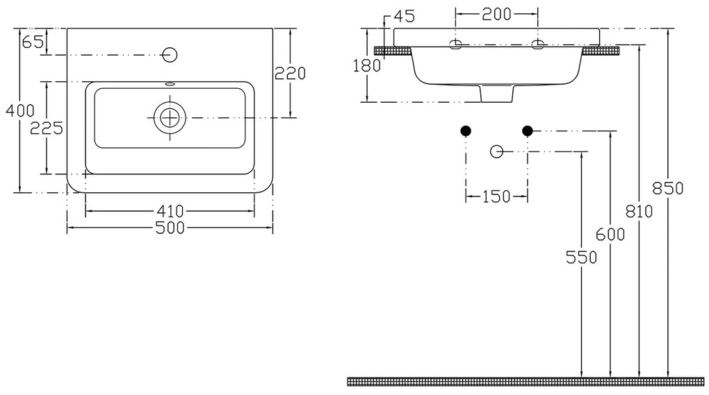 Sapho Sapho, Koupelnový set ELLA 50, 2x zásuvka, bílá, KSET-072