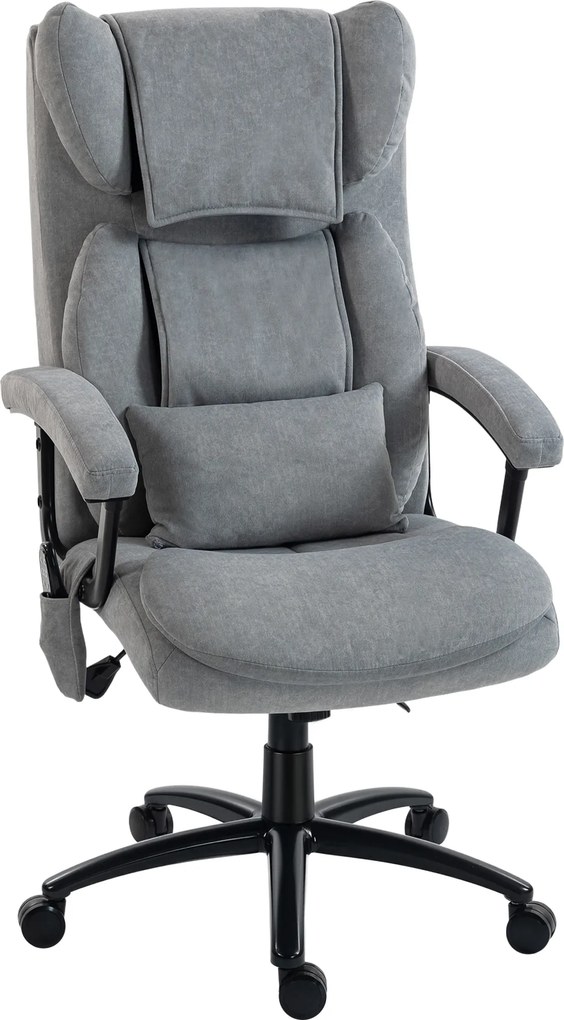 HOMCOM ergonomická kancelářská židle s masáží a houpací funkcí — vysoké opěradlo, 4 hnětací masážní uzly, bederní podpora, výškově nastavitelná, poti…