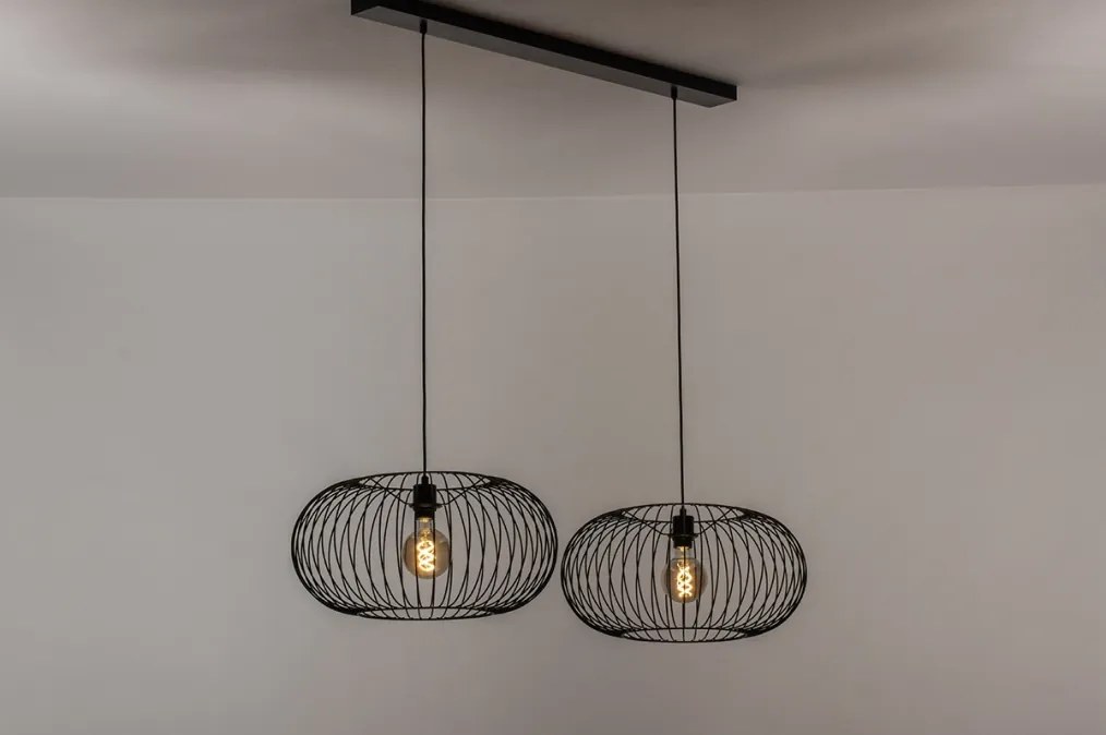 Závěsné svítidlo černé nad jídelní stůl Mayor Nero Duo 120