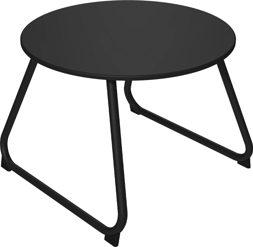 Outsunny Nastavitelný Balkonový Stolek Ø48x37 cm z Lakovaného Kovového Materiálu, Černý