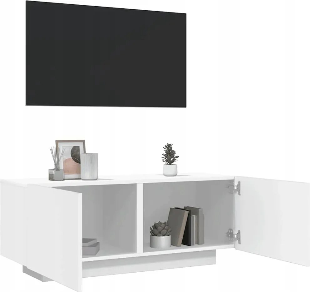 Fionshop 263595856 Tv skříňka bílá 100 x 35 x 40 cm kompozitní dřevo