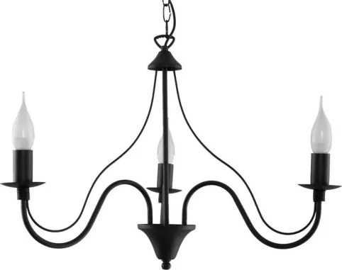 Lustr SOLLUX Minerwa 3 E14 3x40W bez zdroje SL.0217 černá