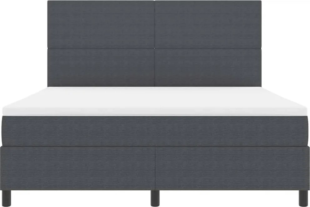 Postel s boxspringem s čelo Tmavě šedá a bílá 180 x 200 cm 3337568