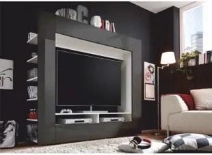 Tempo Kondela, s.r.o. luxusní TV a media stěna, černá / extra vysoký lesk, MEDI TV