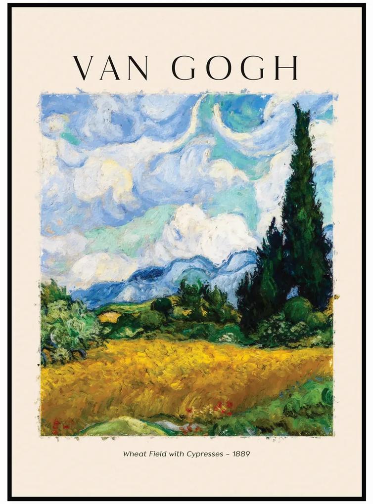 Vincent van Gogh - Pole s cypřiši 40 x 50 cm