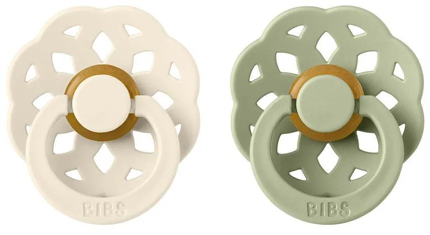 Bibs Dudlíky kaučuk 2 ks 6+ měsíců Boheme Ivory-sage