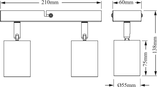 Osram - Bodové svítidlo ELEMENTAL 2xGU10/6W/230V