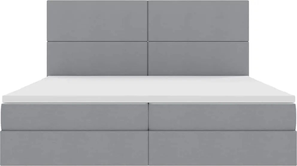 Postel s úložným prostorem a matrací Světle šedá 200 x 200 cm 3371739
