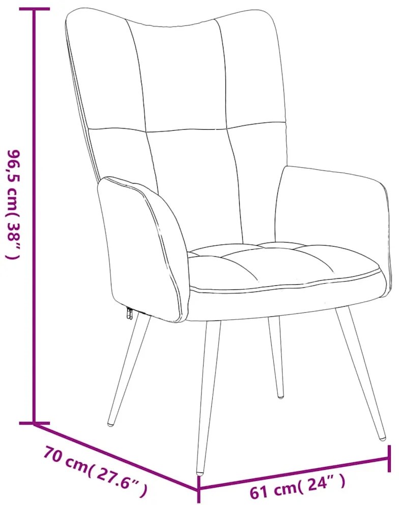 vidaXL Marketos Relaxační křeslo s taburetkou černé sametové