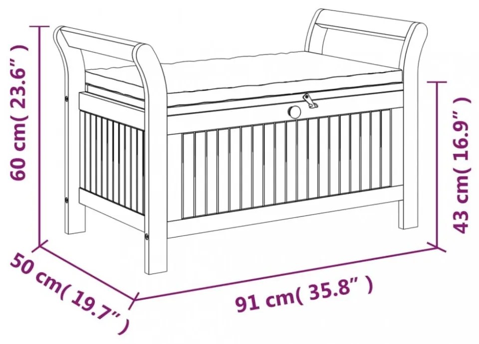 Zahradní lavice s úložným prostorem Dekorhome