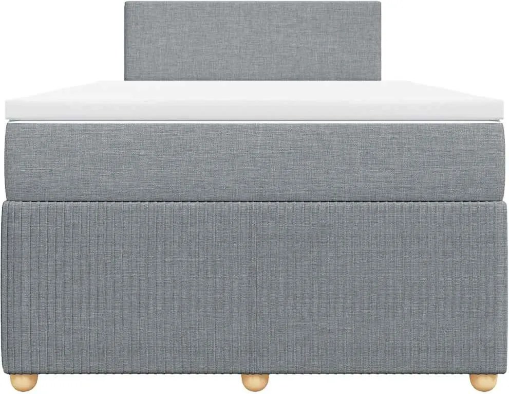 Box spring postel s matrací světle šedá 120x190 cm textil 3287388