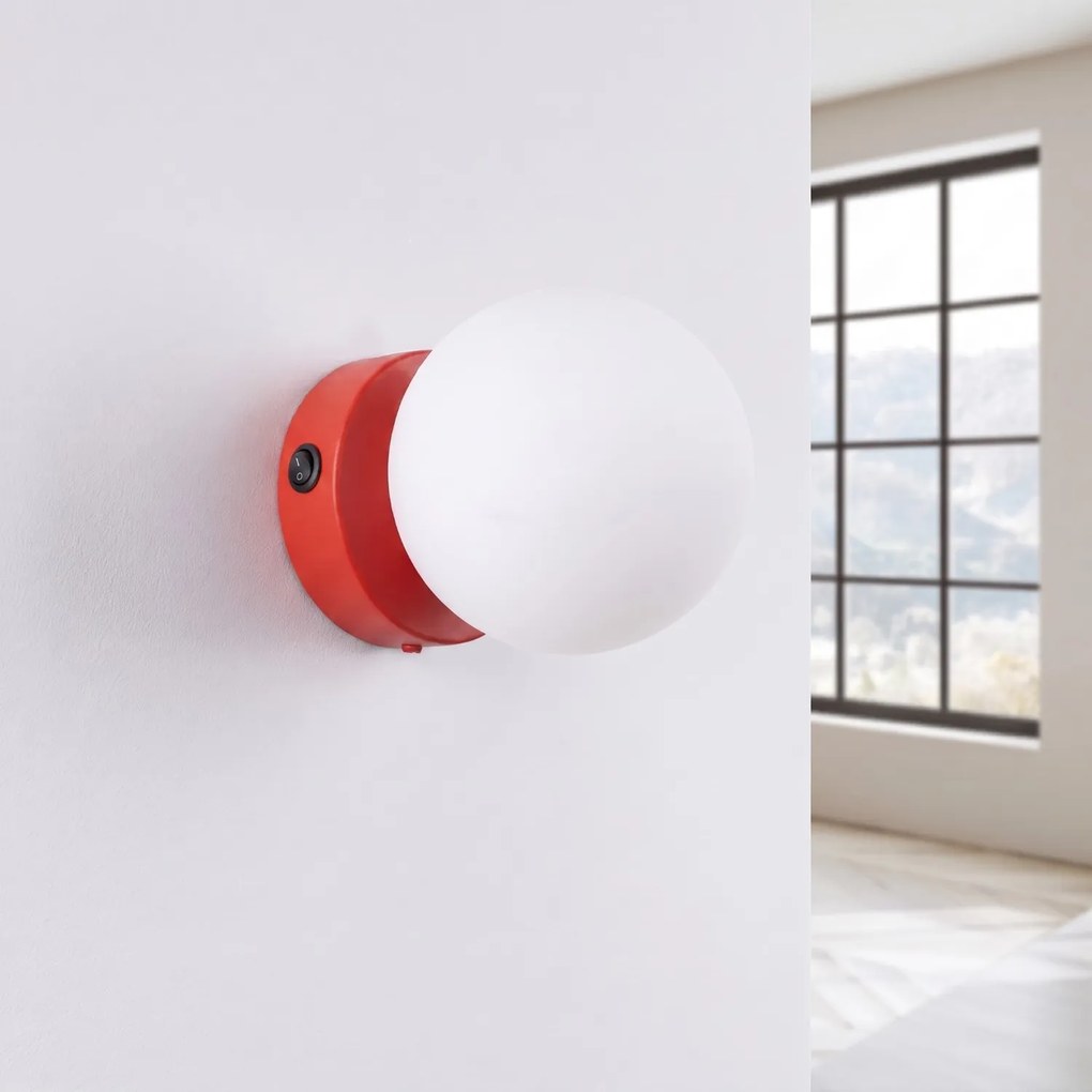Sollux Lighting Nástěnné svítidlo YOLI 1 červené s vypínačem