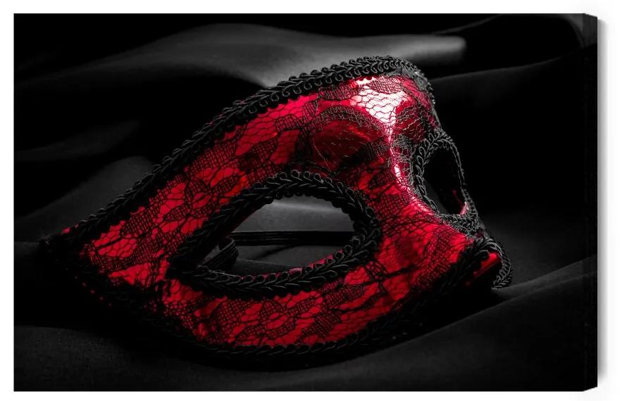 Obraz Červená Karnevalová Maska Nedostatek Nedostatek Přírodní plátno 100x70