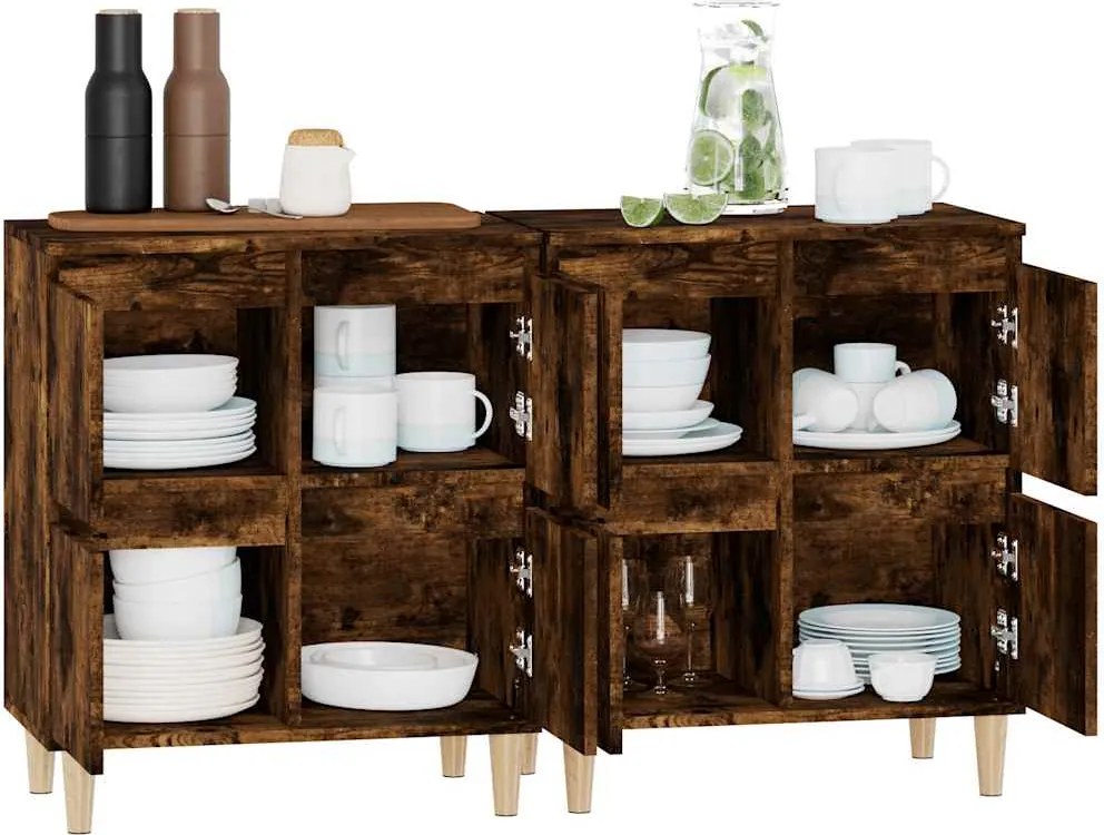 Příborníky 2 ks kouřový dub 60 x 35 x 70 cm kompozitní dřevo 3185756