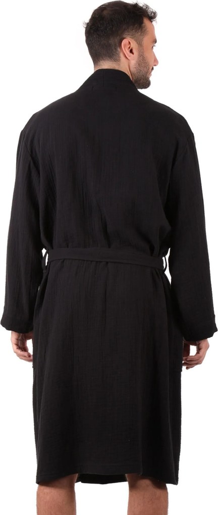 Mušelínový župan Dacca Black 12 24 9999 unisex - XL