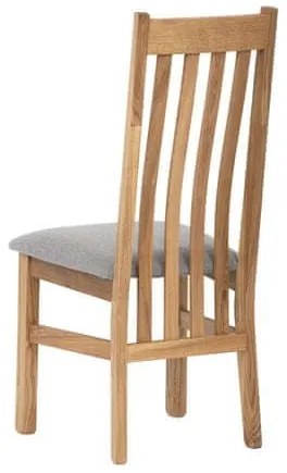 Autronic Dřevěná jídelní židle Dřevěná jídelní židle, potah stříbrná látka, masiv dub, přírodní odstín (C-2100 SIL2)