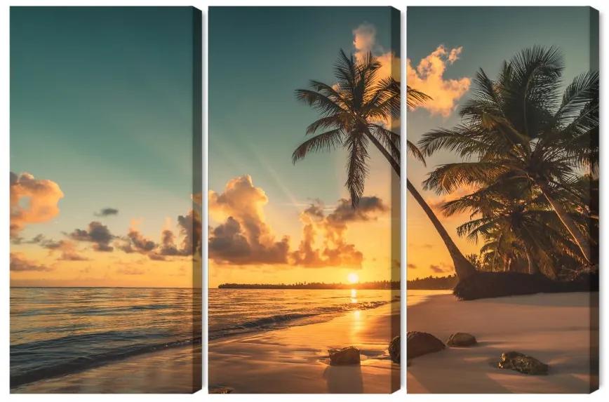 Vícedílný obraz Západ Slunce Na Dominikánské Pláži Nedostatek Nedostatek Plátno Canvas 150x100
